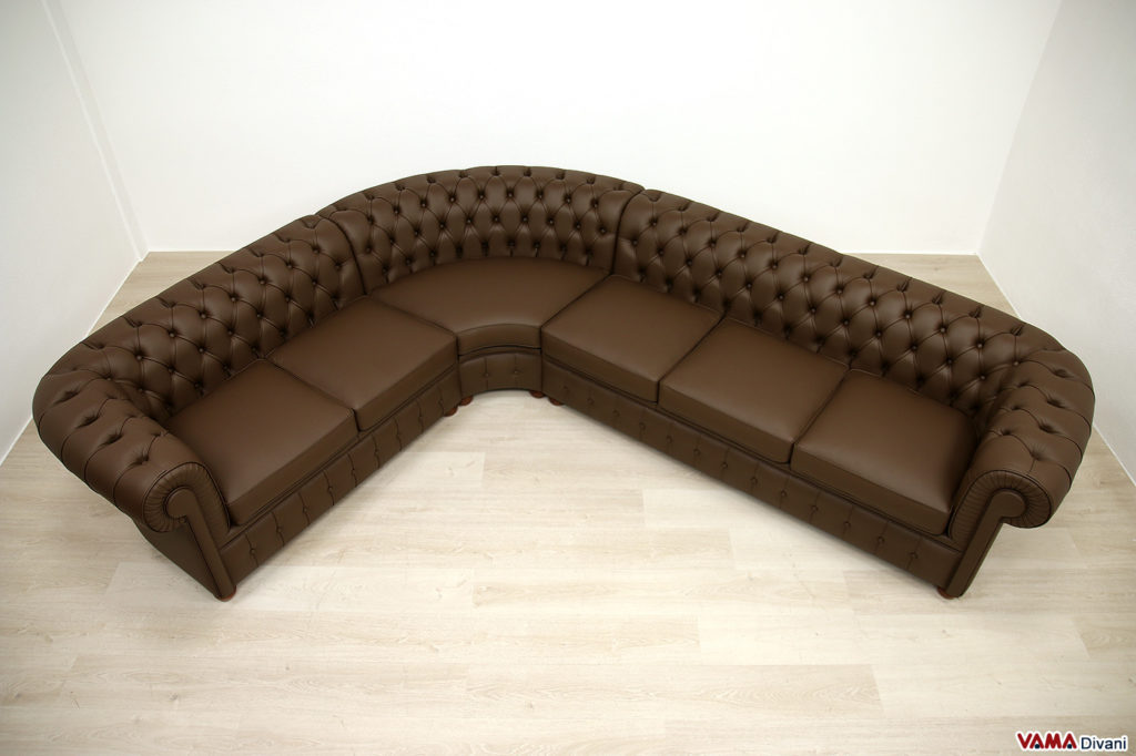Round corner Chesterfield sofa - VAMA Divani