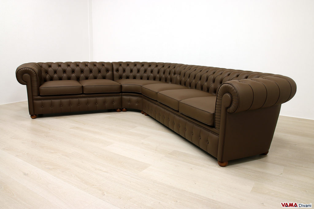 Round corner Chesterfield sofa - VAMA Divani