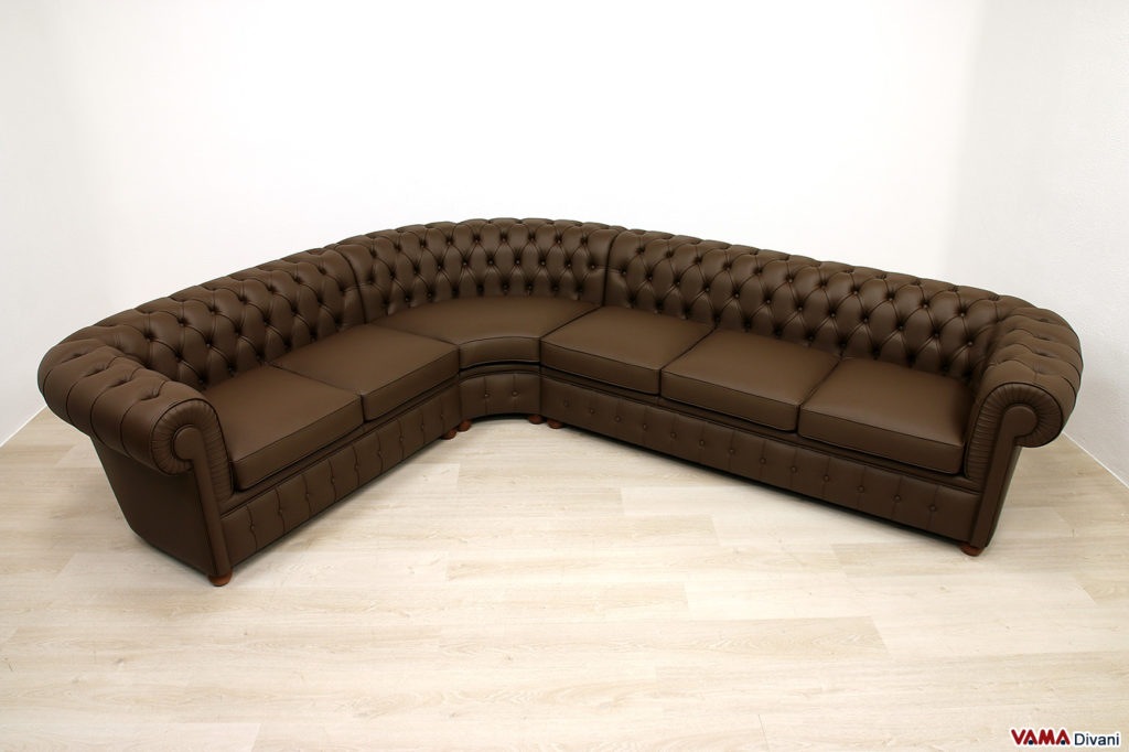 Round corner Chesterfield sofa - VAMA Divani