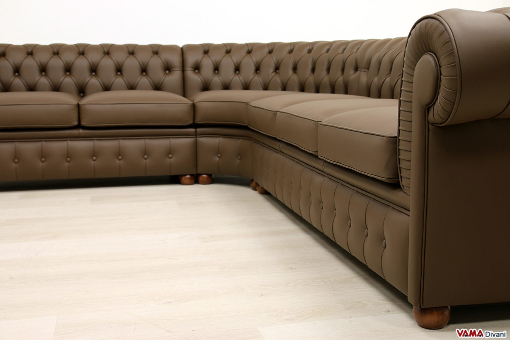 Round corner Chesterfield sofa - VAMA Divani